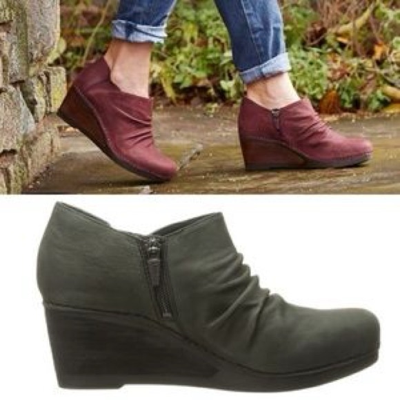 Dansko | Shoes | Dansko Sheena Mid Black Suede Slouchy Ruched Boot ...